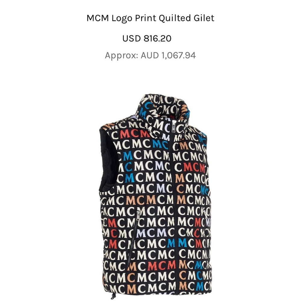 Mcm Logo Print Quilted Gilet Puffer Vest - Gem